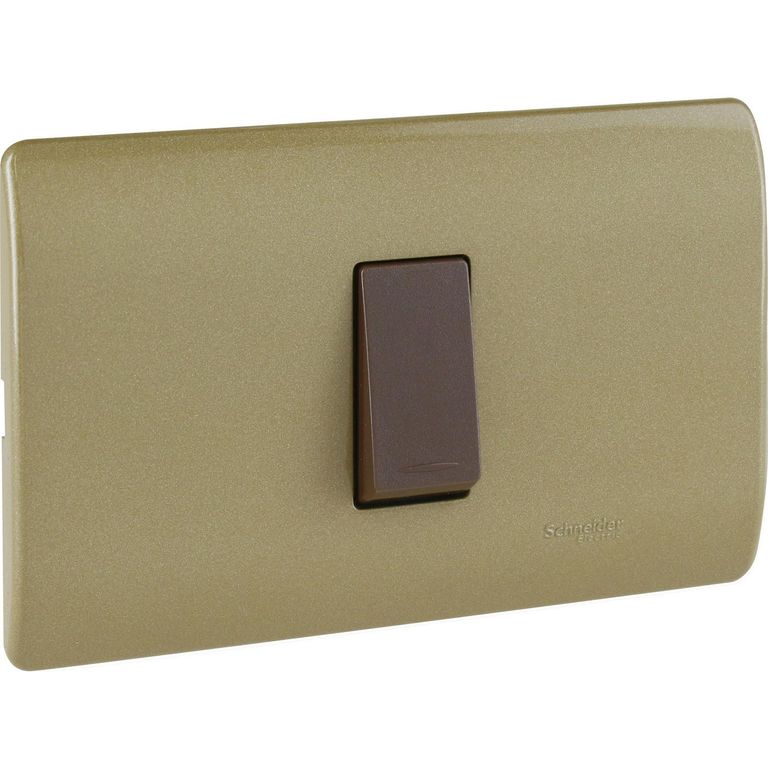 Placa Genesis armada con interruptor 9/24 dorado | Sodimac - Falabella