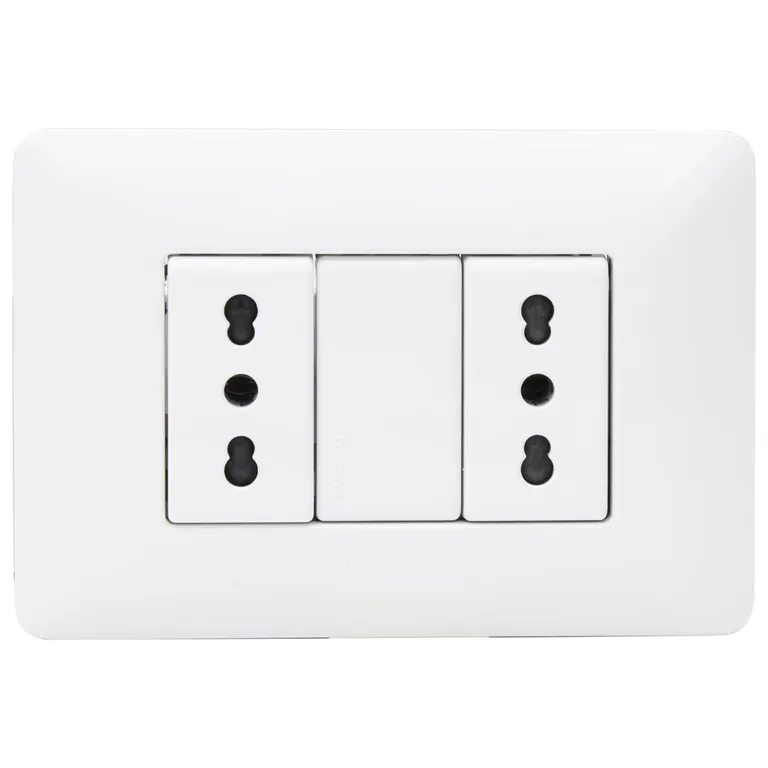 Placa armada Matix tomacorriente doble 10/16A color blanco | Sodimac ...