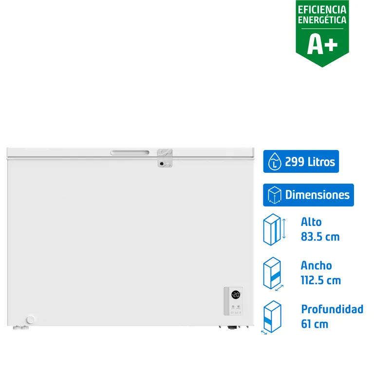 Freezer Control Electrónico Horizontal 299 Litros Blanco LFH-301EC ...