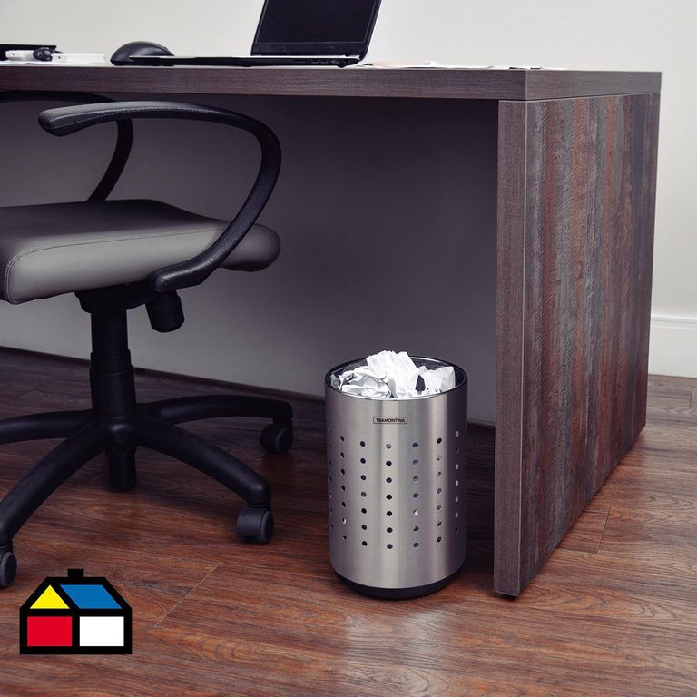 Basurero Sin Tapa 10 Litros Acero Inoxidable Gris | Sodimac - Falabella