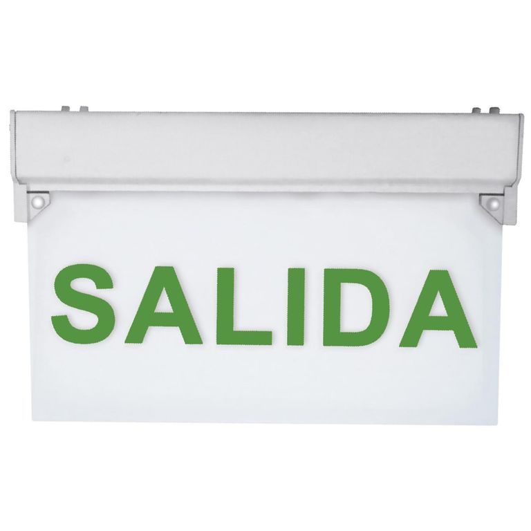 Señalética emergencia fondo transparente letras verdes "salida ...