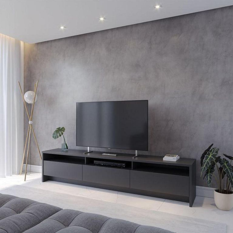 Rack TV 75 " Aspen Negro 38x47x184.5 cm | Sodimac - Falabella