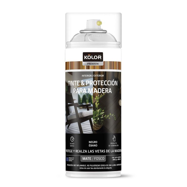 Spray Tinte y Protección para Madera Mate Negro Ebano 0.4 l | Sodimac ...