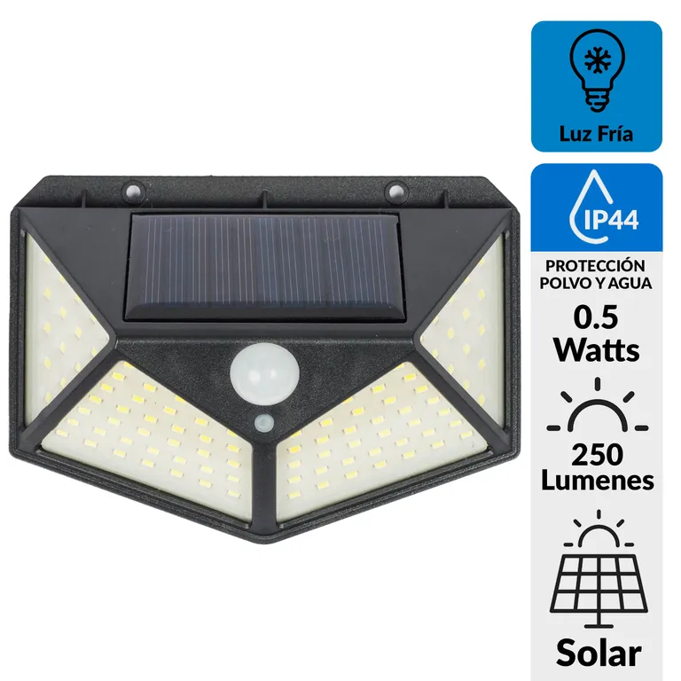Reflector Solar 100 Led con Sensor 0.5 W IP44 250 lm Luz Fría | Sodimac ...
