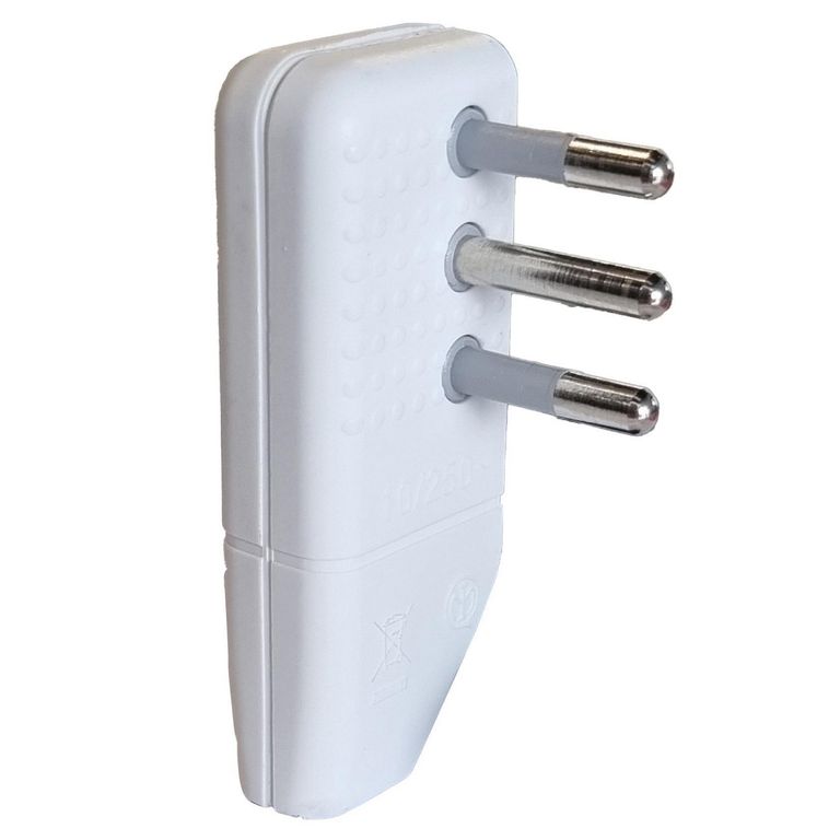 Enchufe macho volante 10A Blanco Convertible Salvaespacio | Sodimac ...
