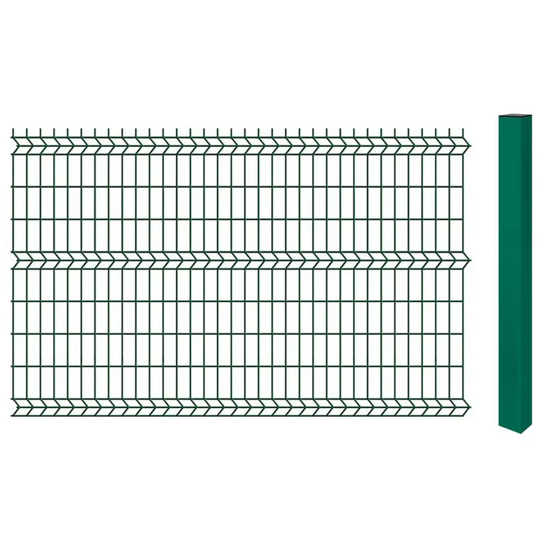 HOGA - Pack 10 Rejas alambre 3D 2,50x1,83 color Verde con 10 Postes ...