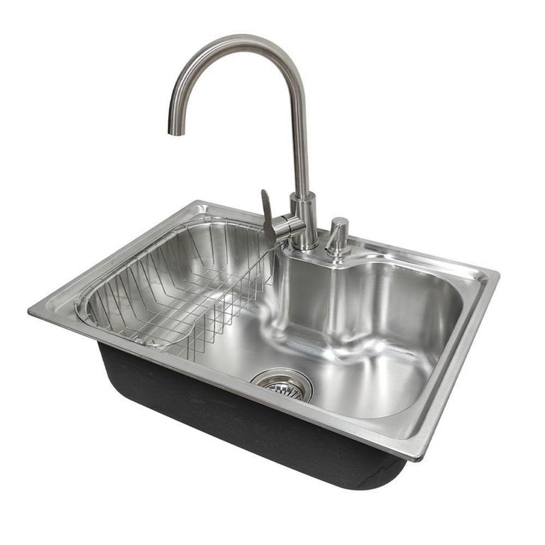 Lavaplatos Empotrado 1 Cubeta(s) 60x42x20 cm Acero inoxidable | Sodimac ...