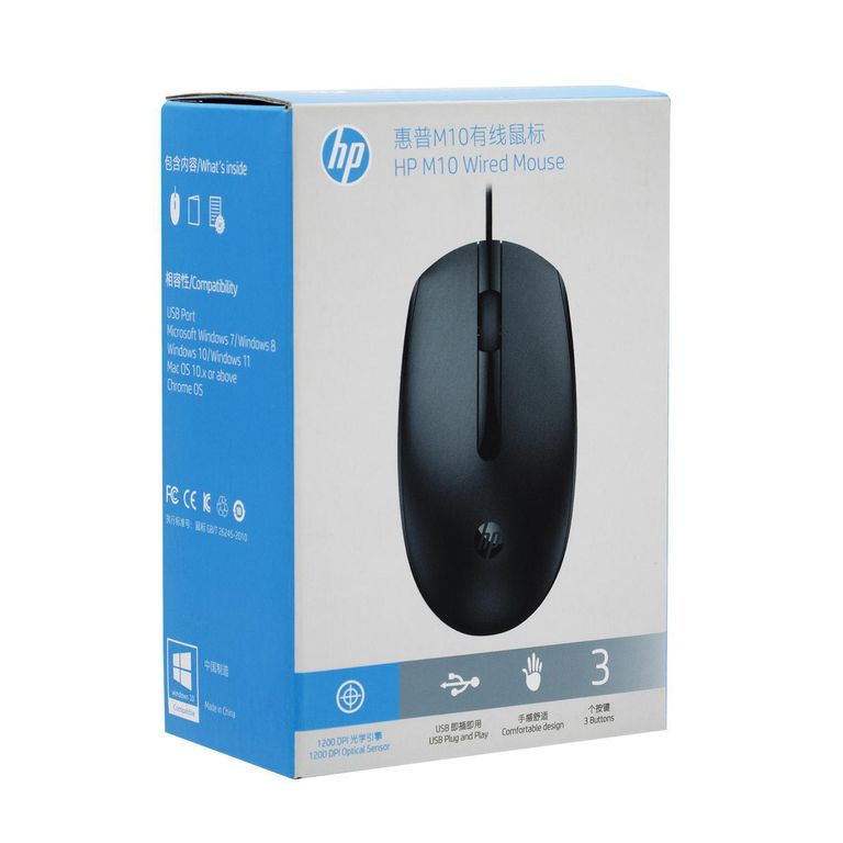 HP - Mouse alámbrico negro M10 | Ofertitas