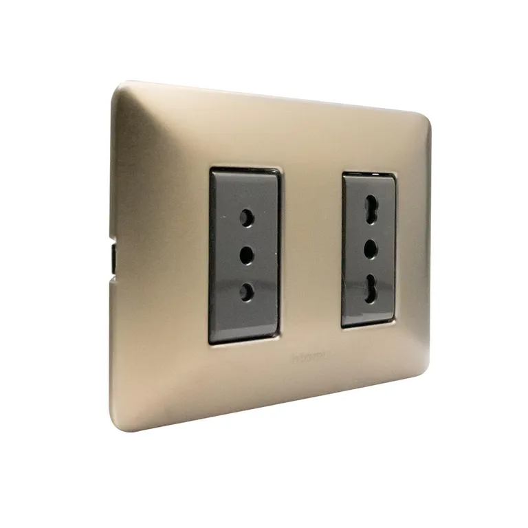 Placa armada 10A + 10/16A Titanio Matix | Sodimac - Falabella