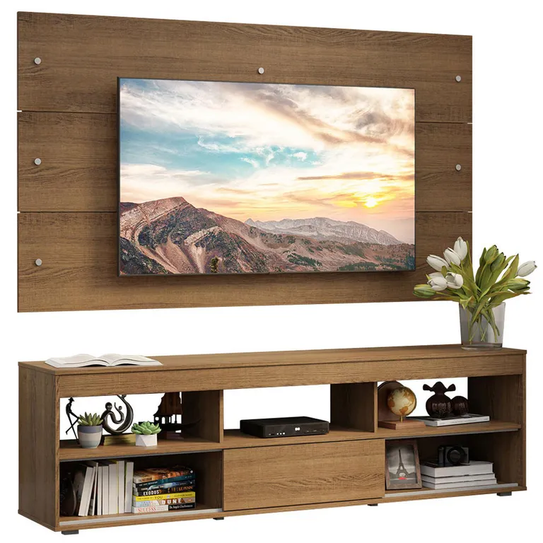 Rack TV 65 " Orla Café 160x47x33 cm | Sodimac - Falabella