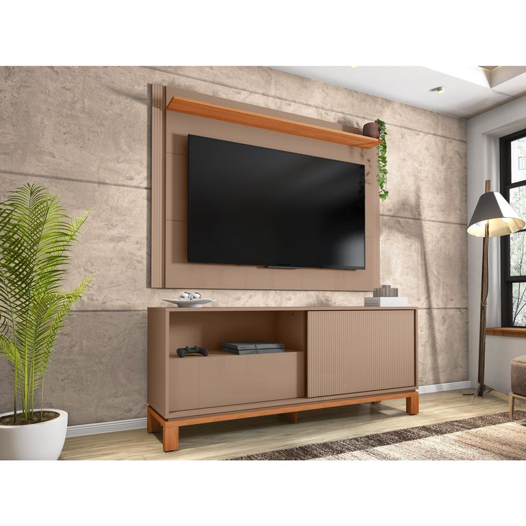 Panel TV 55" + Rack 1.5 Mondrian Gris | Sodimac Chile