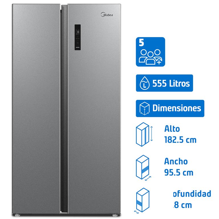 MIDEA Refrigerador 2 Puertas Side by Side No Frost 555 Litros ...
