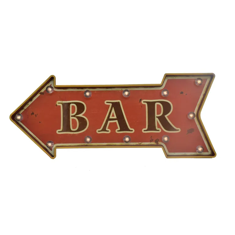 Letrero Led Flecha Bar Rojo 25x6 cm | Sodimac - Falabella
