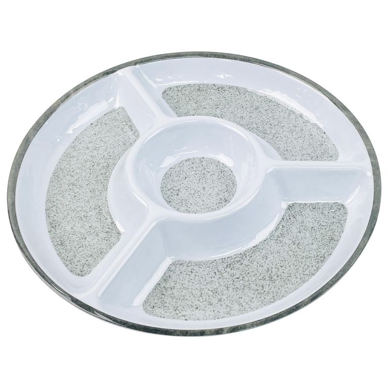 Plato con divisiones redondo melamina gris | Sodimac - Falabella