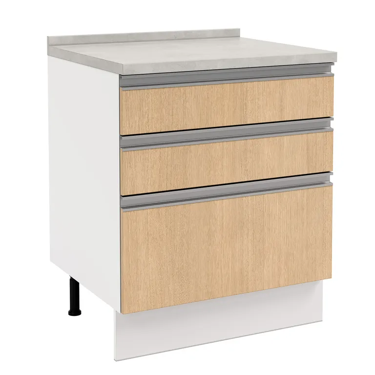 Mueble de Cocina Base 3 Cajones con Cubierta 70x60 cm Nordica | Sodimac ...