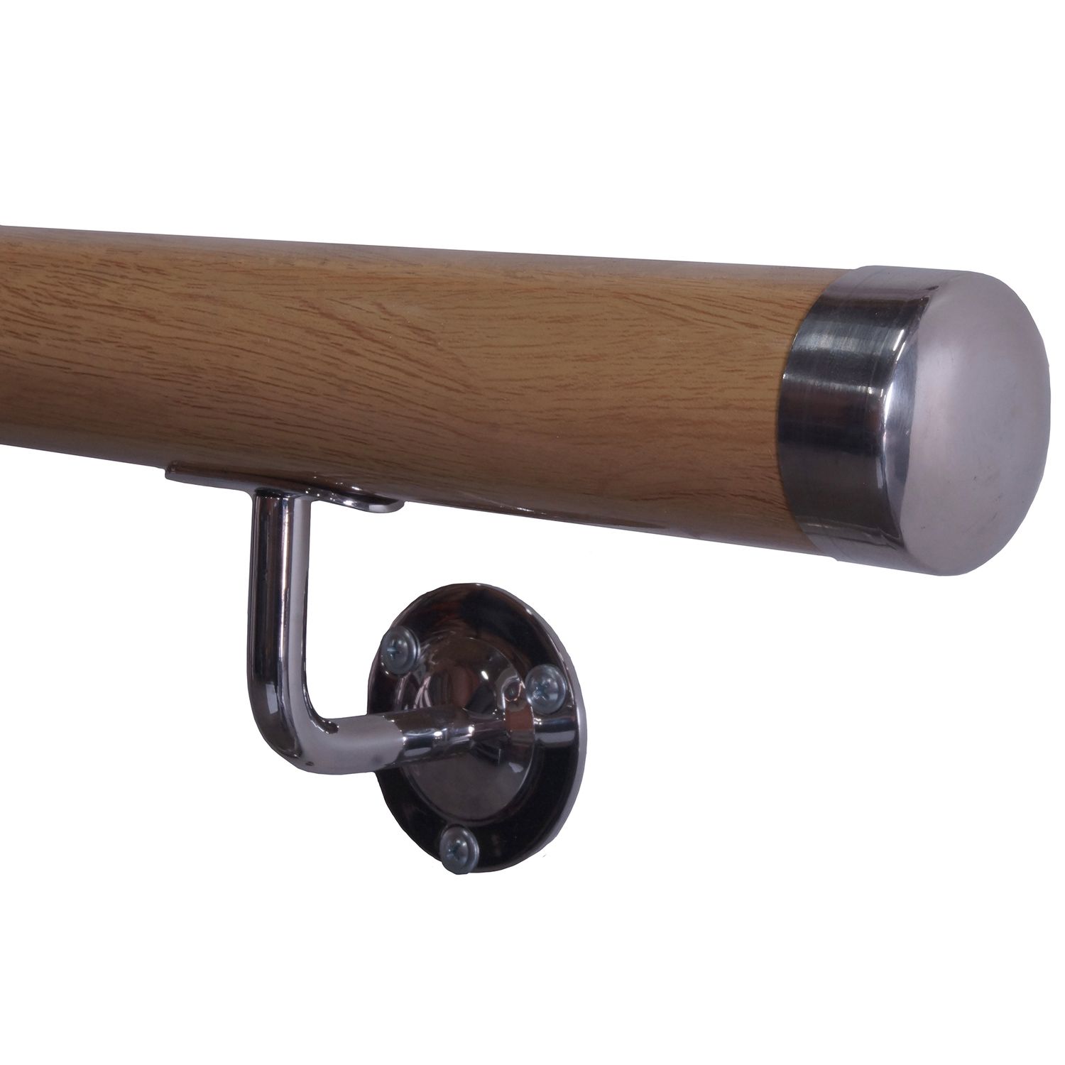 Pasamano redondo PVC terminación madera 150 cm | Sodimac - Falabella