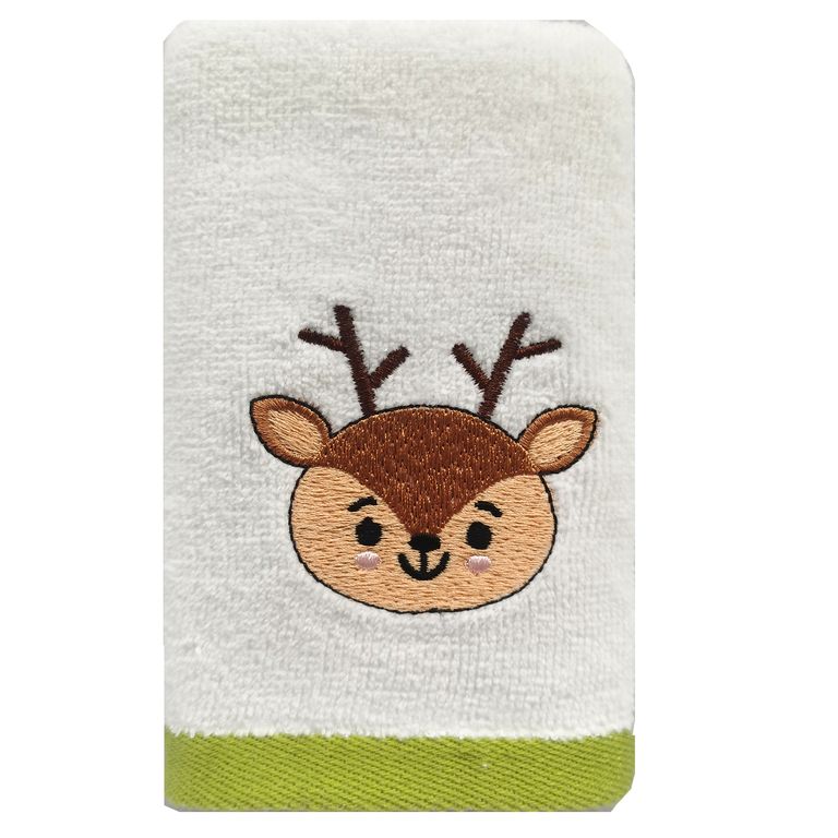 CASA BONITA - Toalla Infantil Venado 380 gr Algodón 28x46 cm Blanco ...