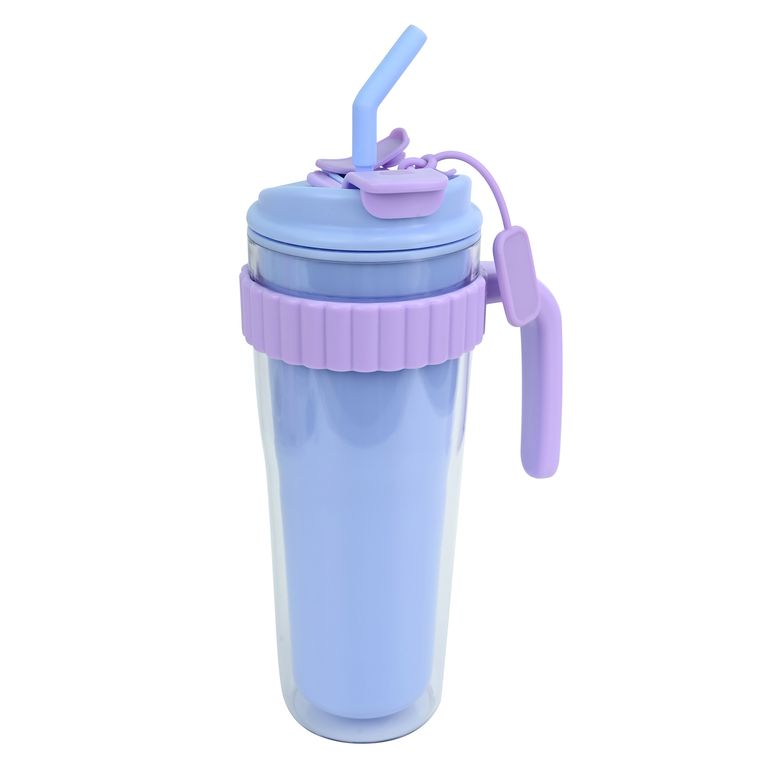 Vaso con Bombilla 900 ml Celeste | Sodimac Chile