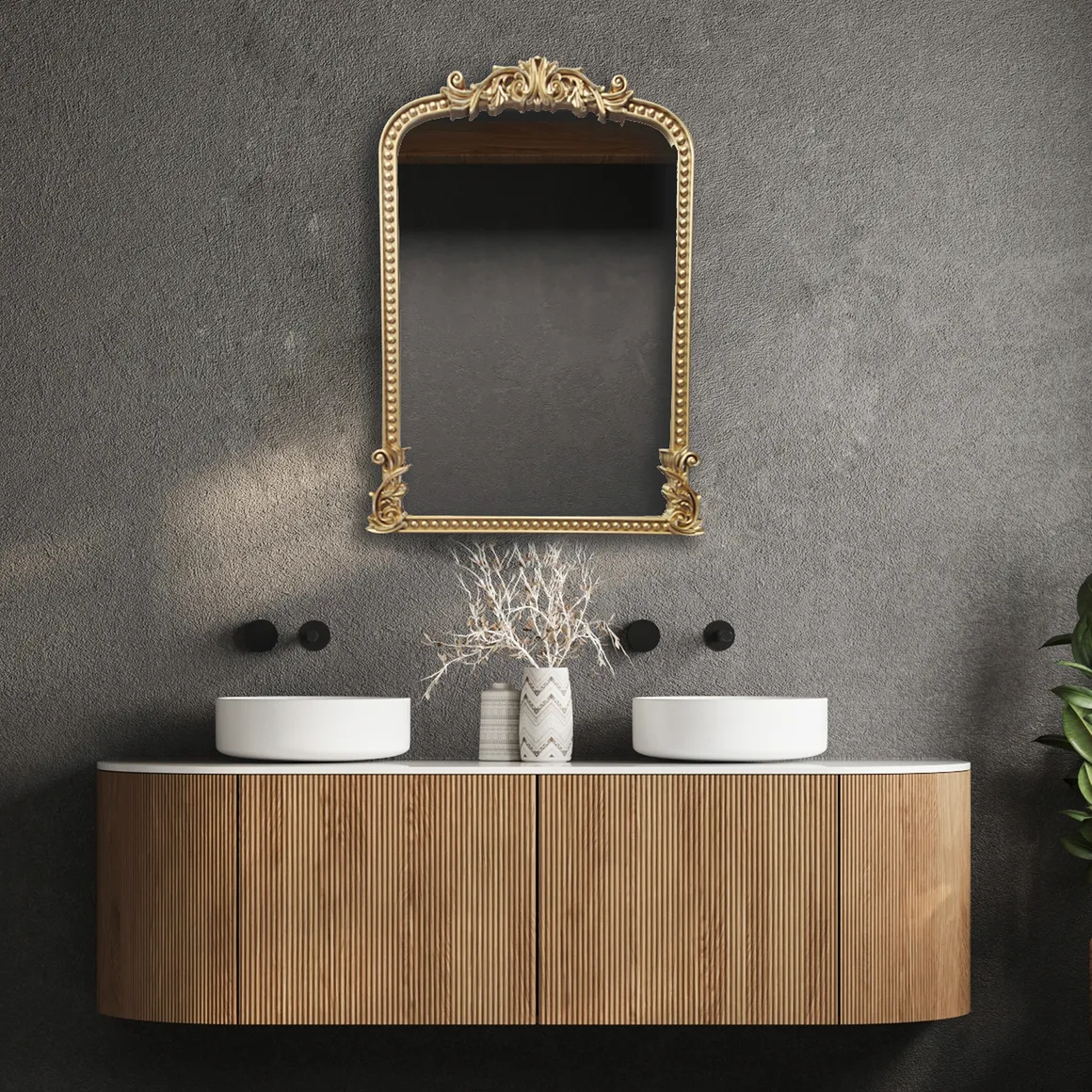 Espejo Decorativo Forma Curva 47x66 cm Dorado Rococo | Sodimac - Falabella