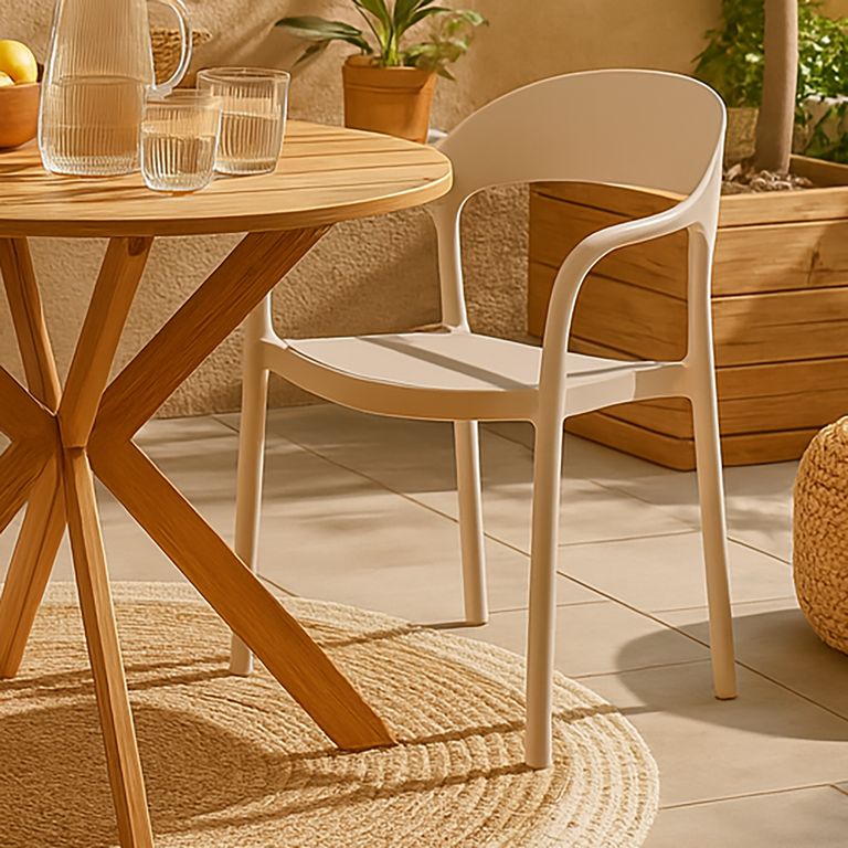 Silla para Terraza Plástico Maracaibo Taupe 81x57x53 cm | Sodimac ...