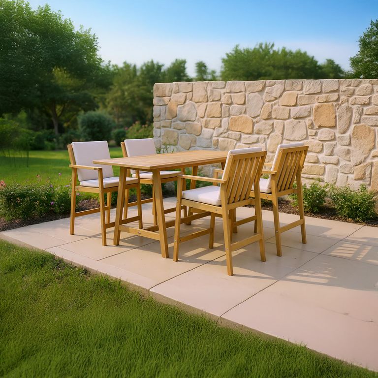 Juego de Bar de Terraza Jack 4 Personas Teka claro | Sodimac - Falabella