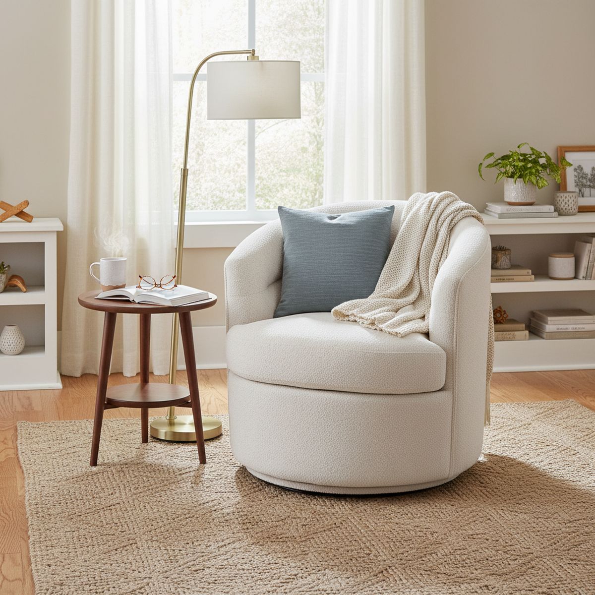 JUST HOME COLLECTION Poltrona Giratoria 360º 1 cuerpo Kora 73x73x77 cm ...