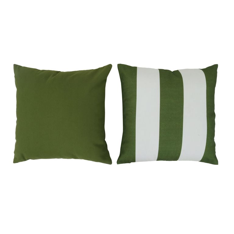 Set 2 Cojines Rayas Verde 45x45 cm | Sodimac Chile