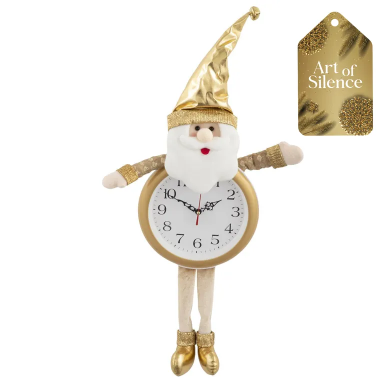 DEAR SANTA Reloj pared navidad santa dorado 60cm aos | falabella.com
