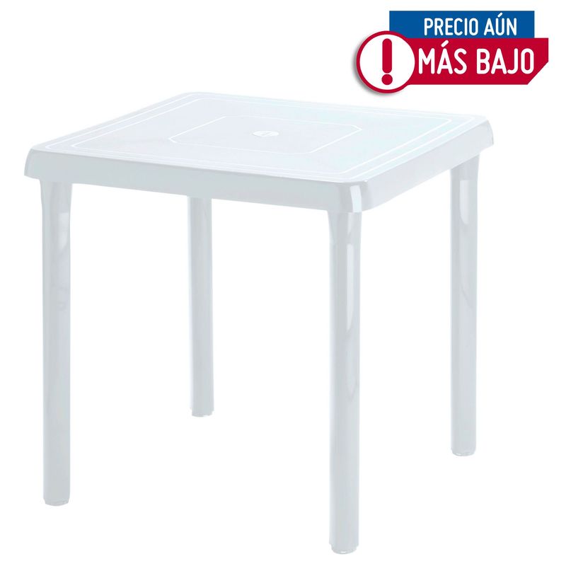 Mesa Plástica Cuadrada 72x72cm Caribe Blanco Rimax RIMAX | falabella.com