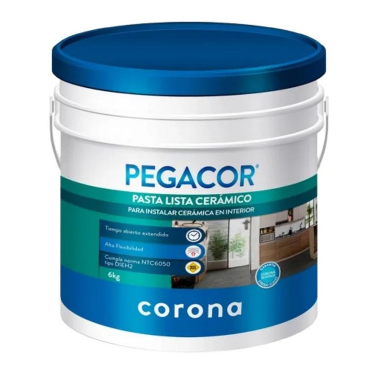 Pegante Cerámico Pegacor Listo Para Usar En Interiores 6 kg Corona ...