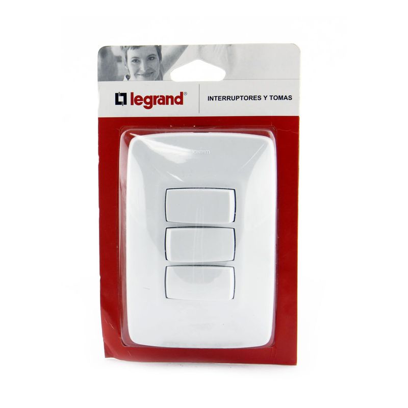 Interruptor Triple Conmutable Arquea Blanco LEGRAND | falabella.com
