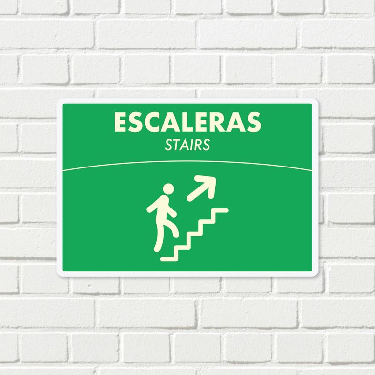 Señal Escalera Arriba Fotoluminiscente 22X15Cm FIXSER | Falabella Colombia