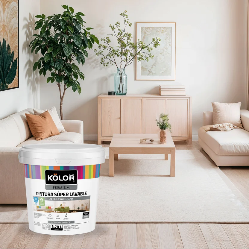 Pintura para Interior Súper Lavable Premium Tipo 1 Blanco Almendra ...