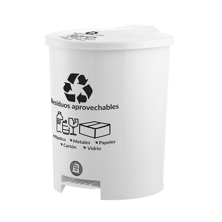 Caneca Plástica 12L Blanco-Reciclable Con Pedal VANYPLAS | falabella.com