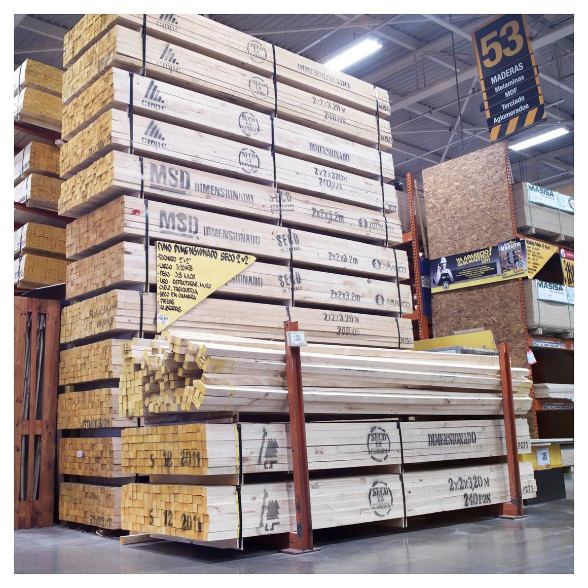 Pino Dimensionado 2x4 Pulgadas 3.2m 4.5x9.5cm Timbermac - Homecenter.com.co