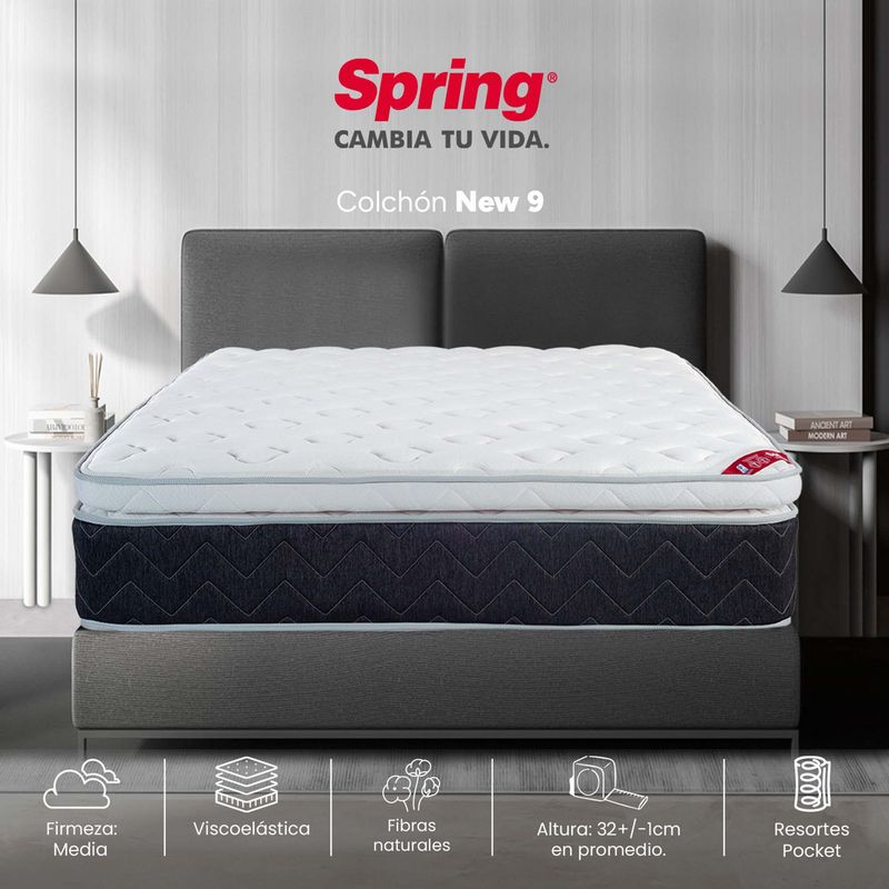 Colchón Doble Spring New 9 140x190 cm SPRING | falabella.com