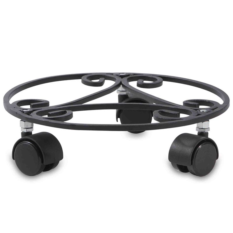 Base Para Matera Con Ruedas De Acero Inoxidable 26x3.5x26cm Negro ...