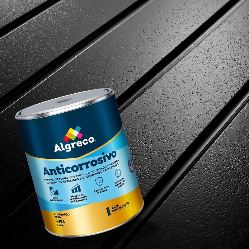 Pintura Anticorrosivo Mate De Alta Protección 1/4 Galón Negro Algreco ...
