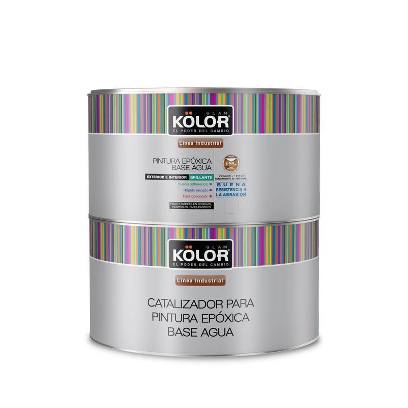 Kit Pintura para Pisos Epóxica Base Agua Gris Kolor 1 galón KOLOR ...