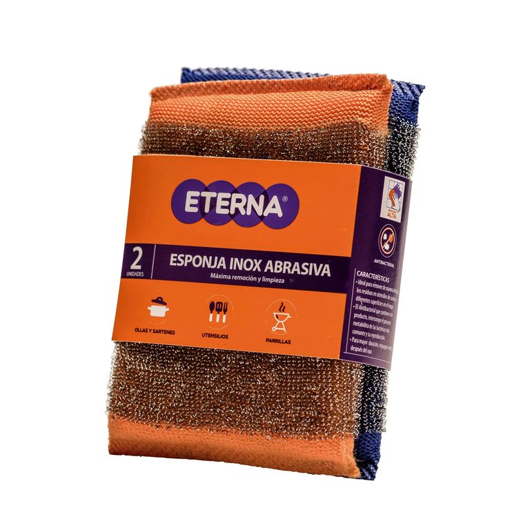Esponja Acero Inoxidable Abrasiva x2 Unidades ETERNA | falabella.com
