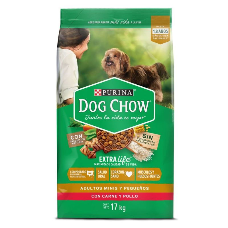 Alimento Seco Para Perro Dog Chow Adulto Raza Pequeña Carne 17kg DOG ...