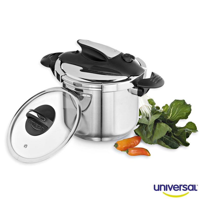 Olla A Presión De 4 Litros En Acero Con Tapa Vidrio UNIVERSAL ...