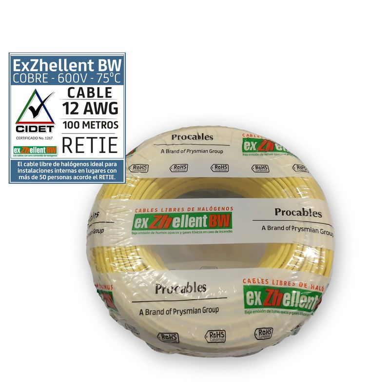 Cable 12 5M. Lib/Halog Amarillo PROCABLES | falabella.com