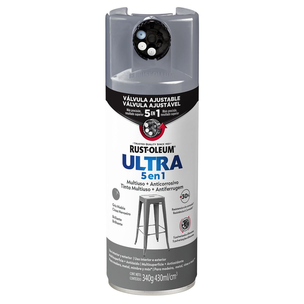 Aerosol Multiuso Ultra 5 En 1 Gris Niebla Brillante 340 Gr - Homecenter ...