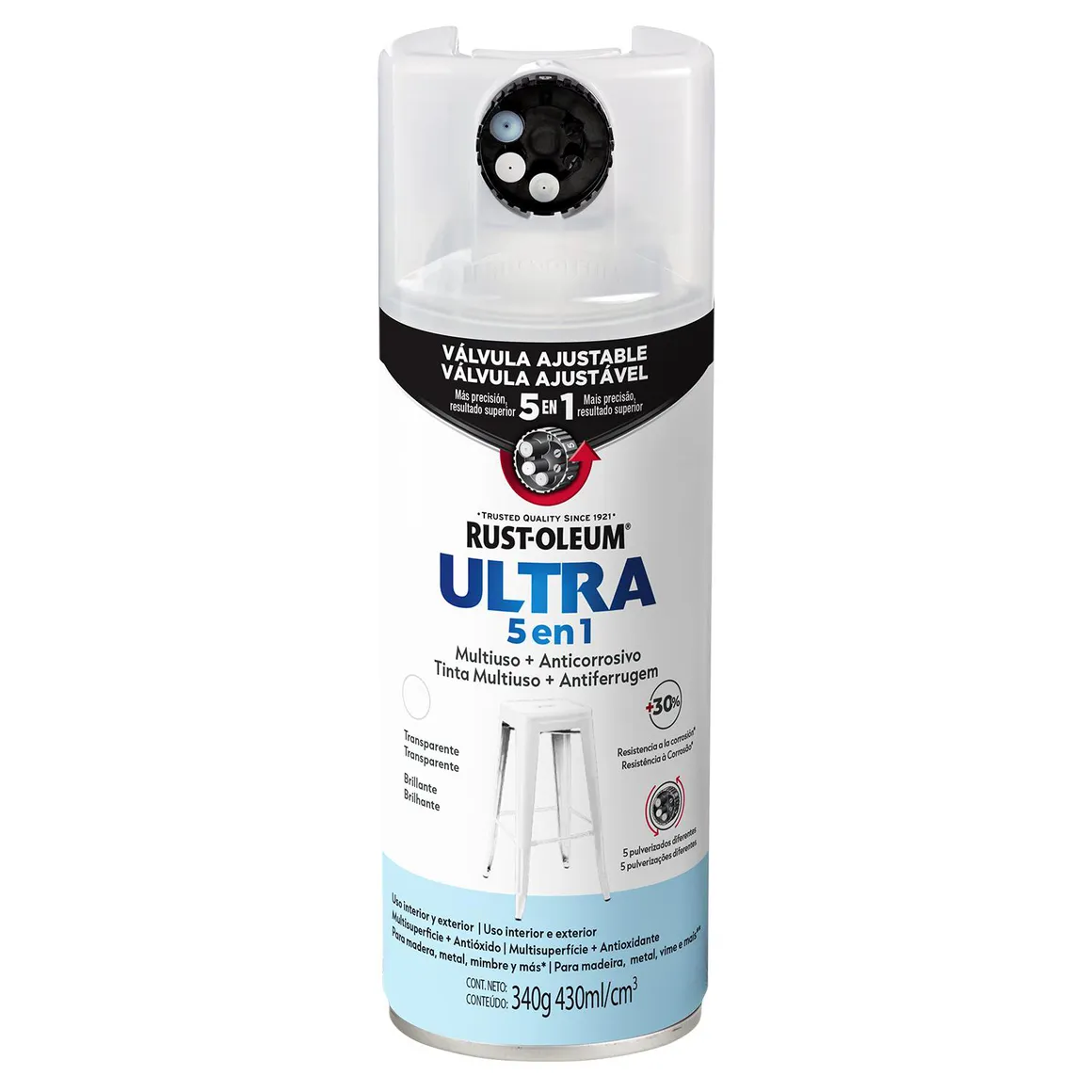 Aerosol Multiuso Ultra 5 En 1 Transparente Brillante 340 Gr ...