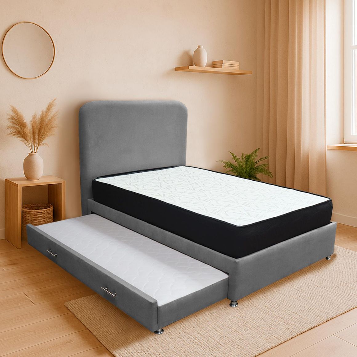 Combo Cama Tarima Nido Comfort 100 Gris - Homecenter.com.co