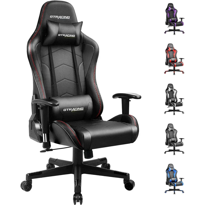 Silla Gamer GTRACING Ergonómica con Altavoces Bluetooth y Reposapiés - Homecenter.com.co