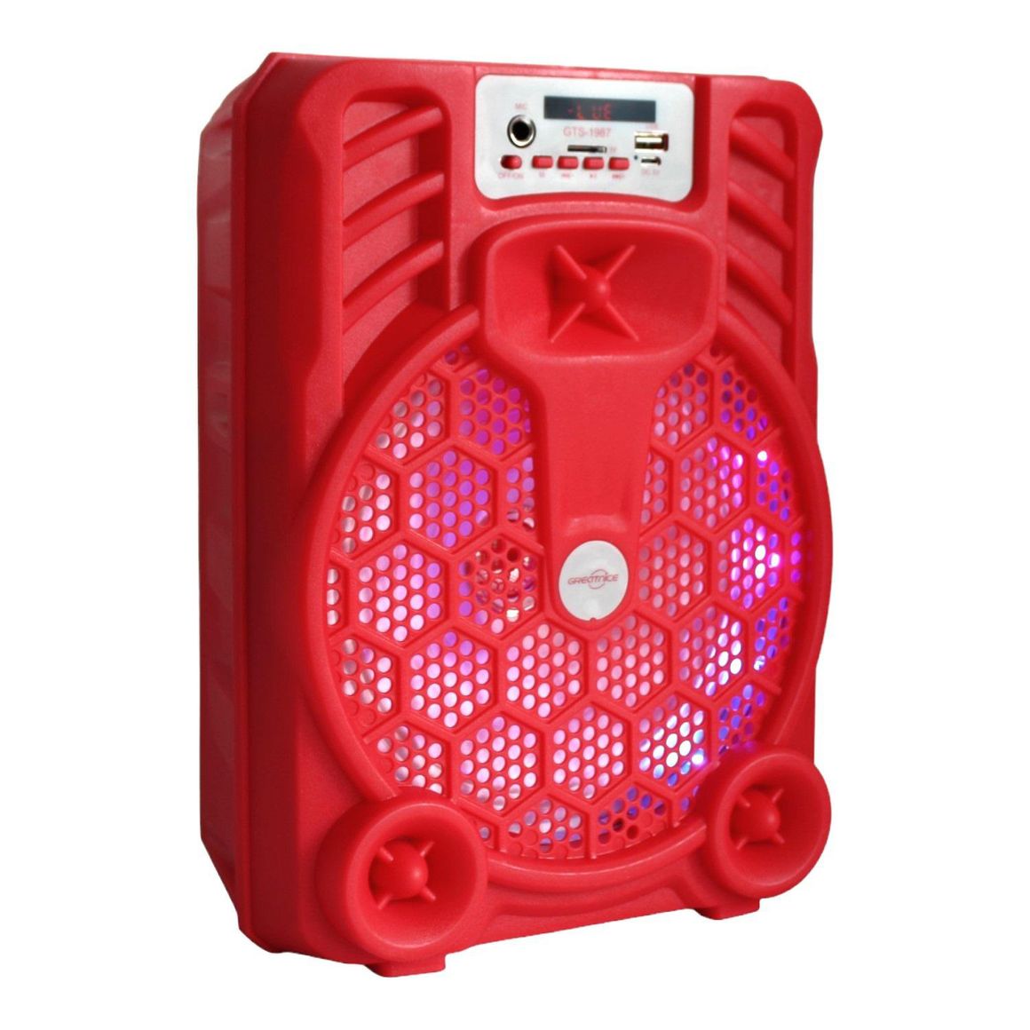 Parlante Bluetooth Portátil con Micrófono y Luces RGB - Homecenter.com.co