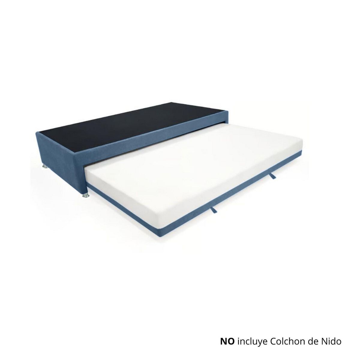Base Cama con Espaldar Sencillo Infantil Lupe 100x190x130 Azul ...