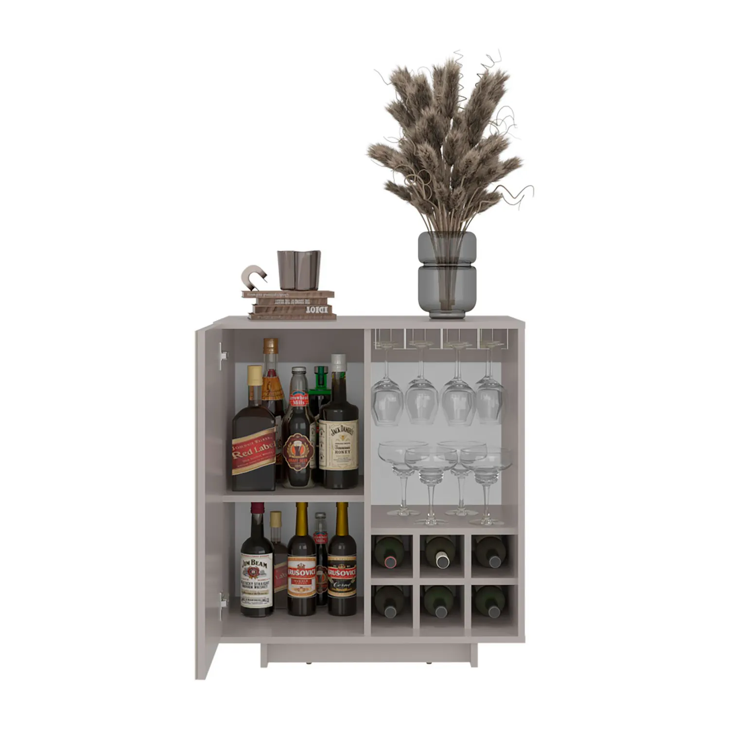 Bar Bowie 78.6x70x40.8 cm Gris Claro + Natural - Homecenter.com.co